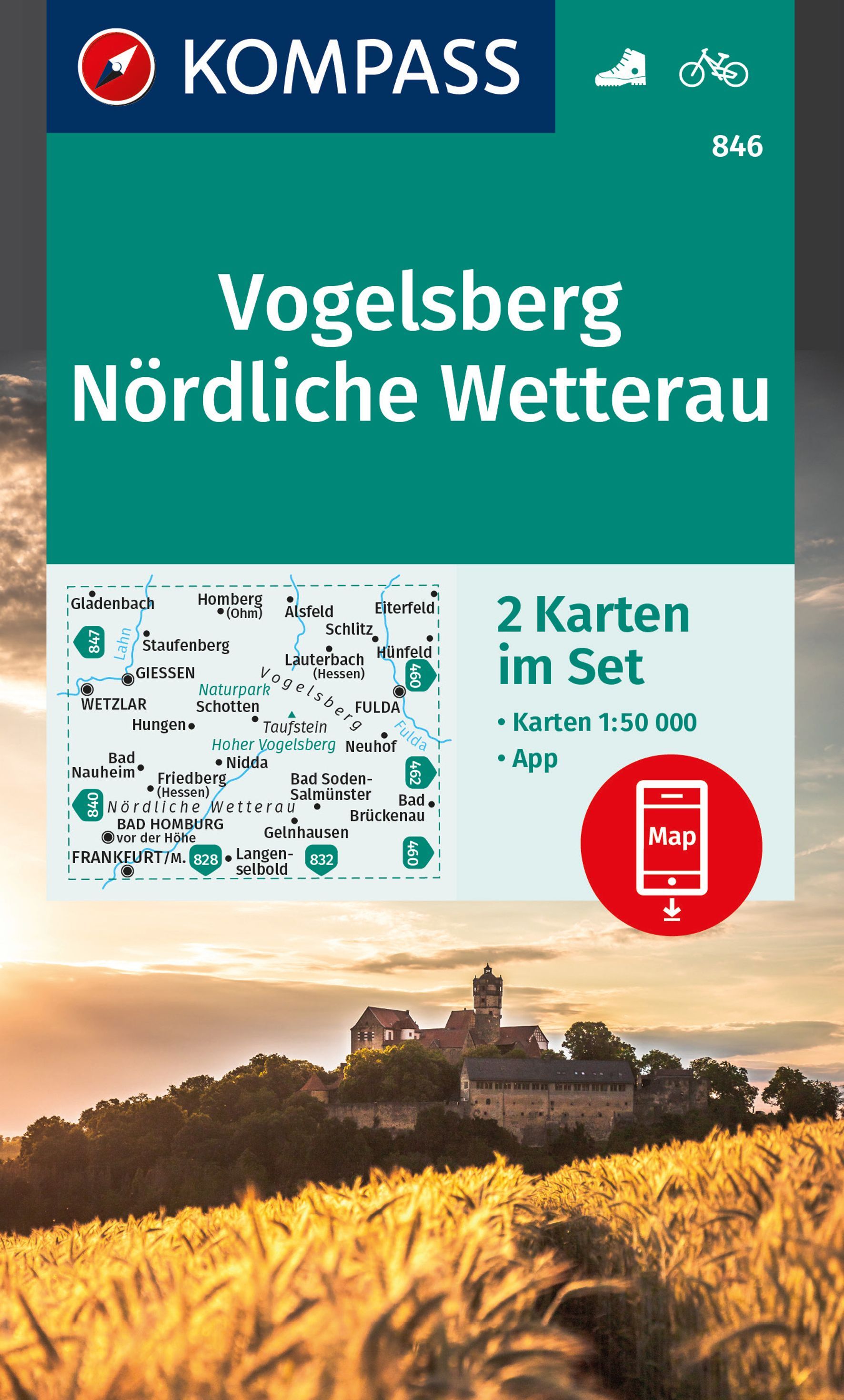KOMPASS Wanderkarte Vogelsberg, Nördliche Wetterau | 9783991215882 ...