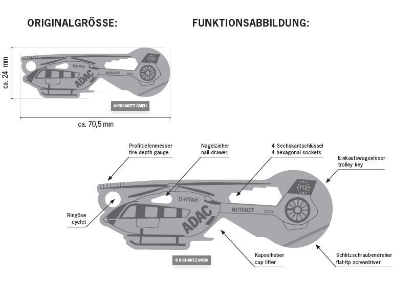 ADAC Luftrettung Multifunktions-Schlüsselanhänger | NRH20015425 | ADAC-Shop